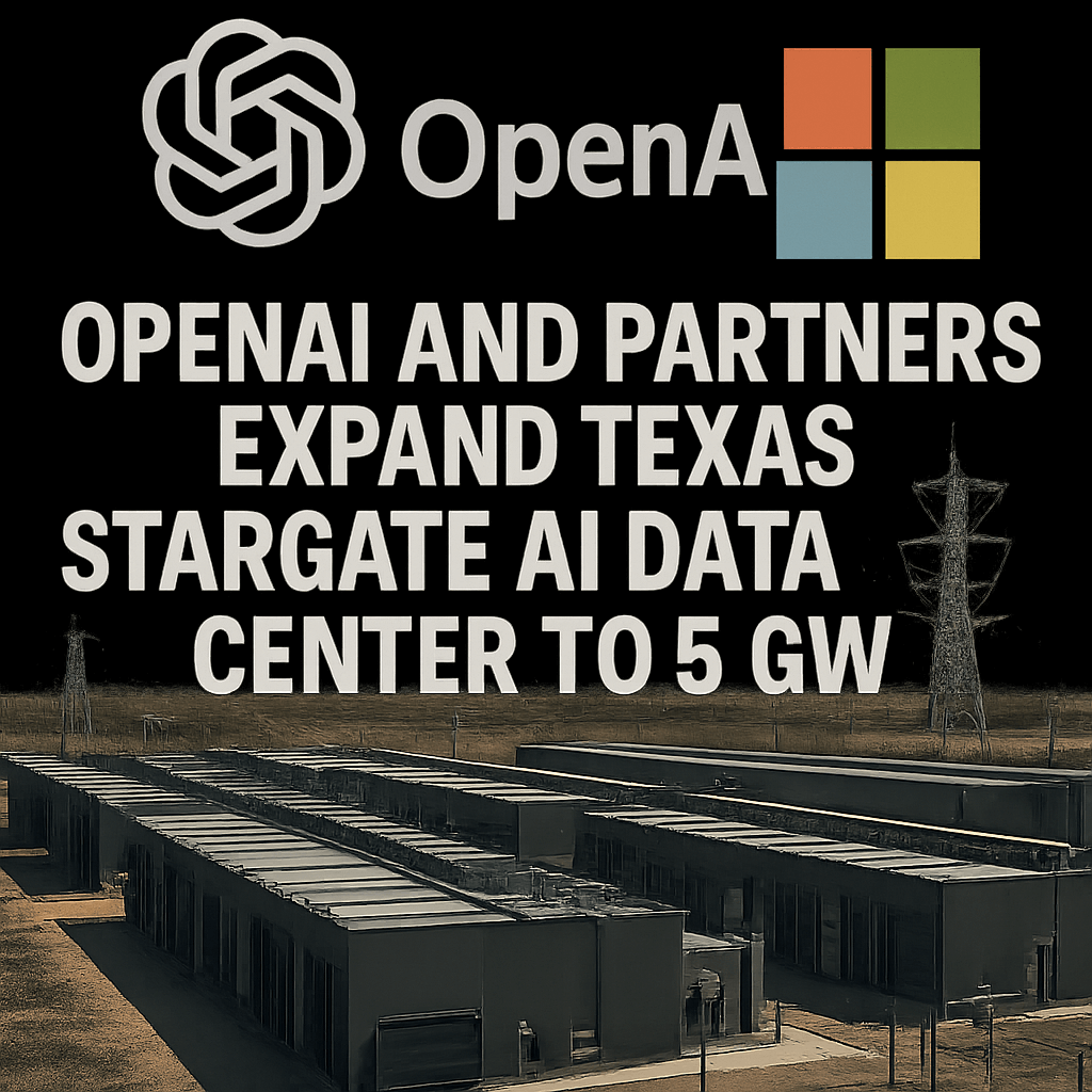 OpenAI and Partners Expand Texas Stargate AI Data Center to 5 GW - Web ...